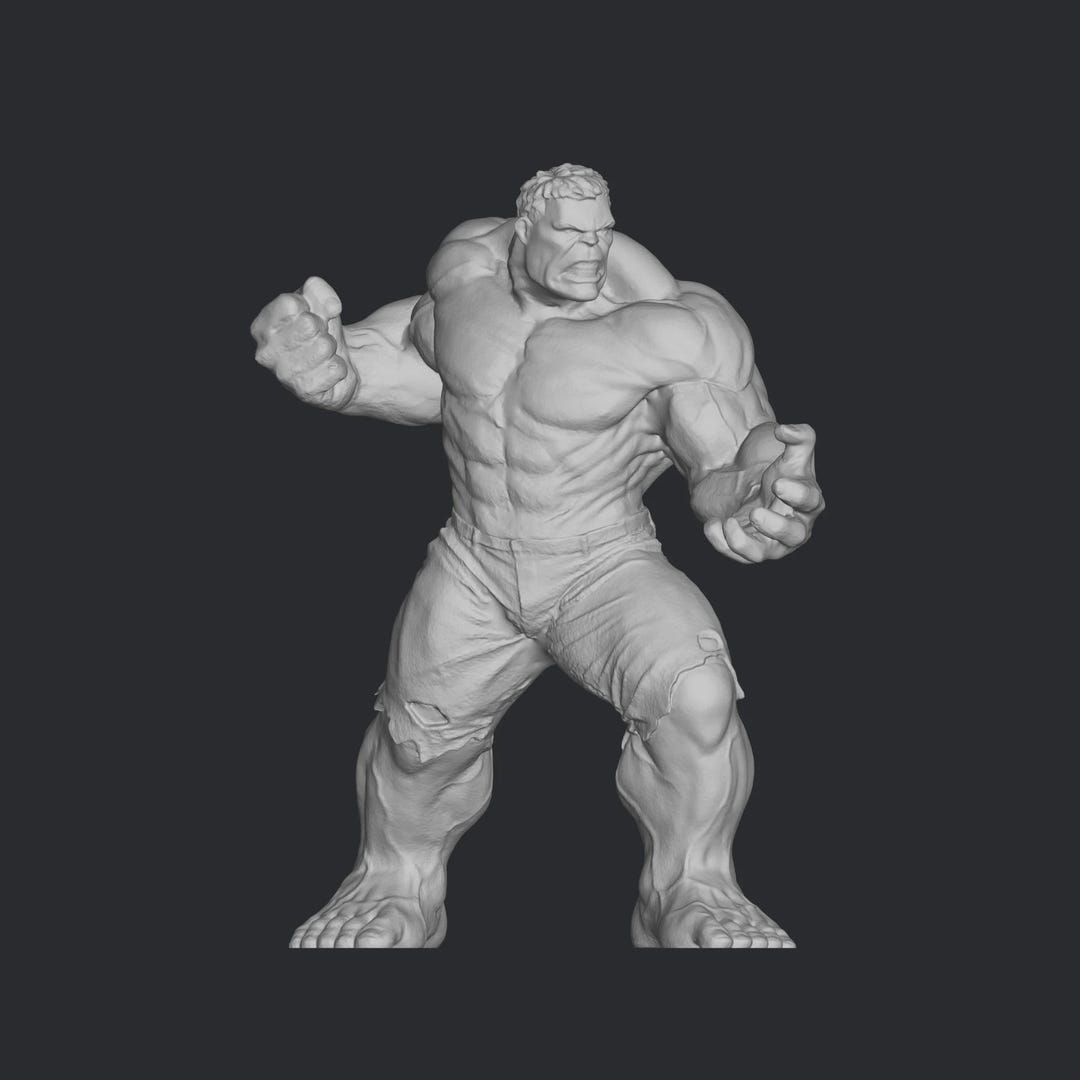 Furious Hulk Statue Stl File 3d Printing, 3d Print File, Miniature ...