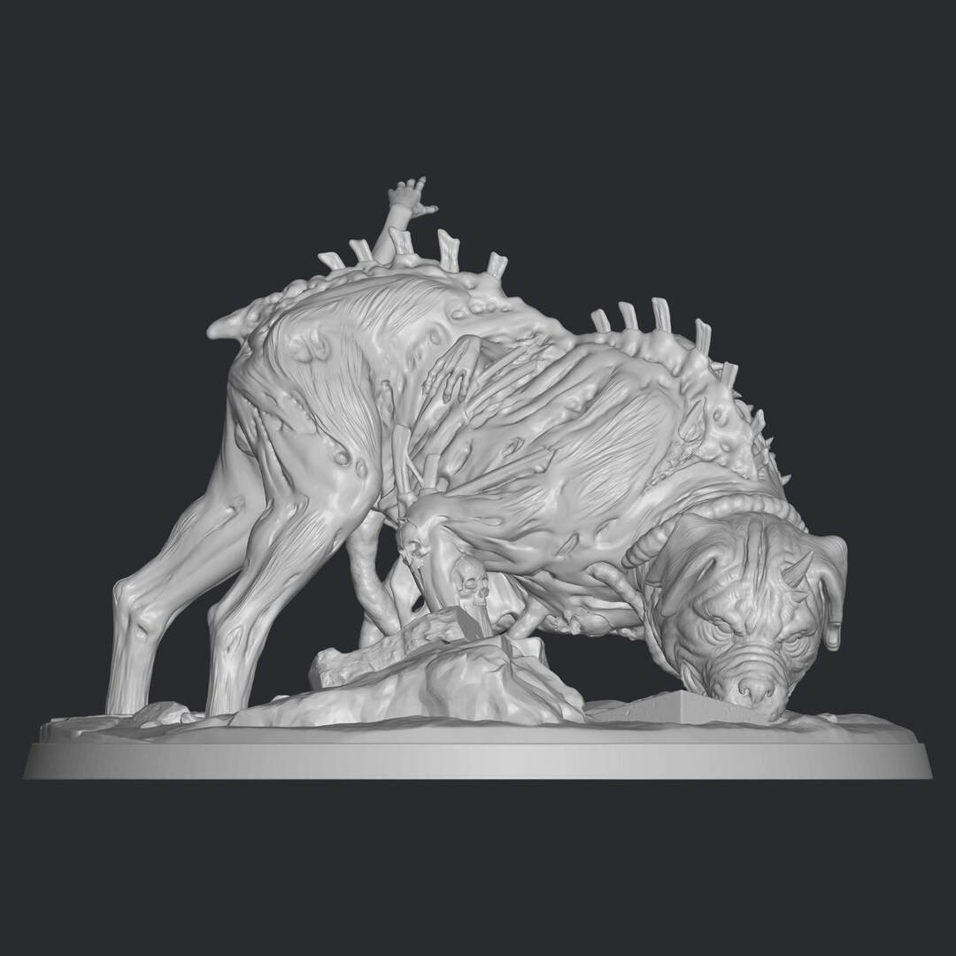 Mutant Rottweiler Zombie Stl File 3d Printing, 3d Print File, Miniature ...