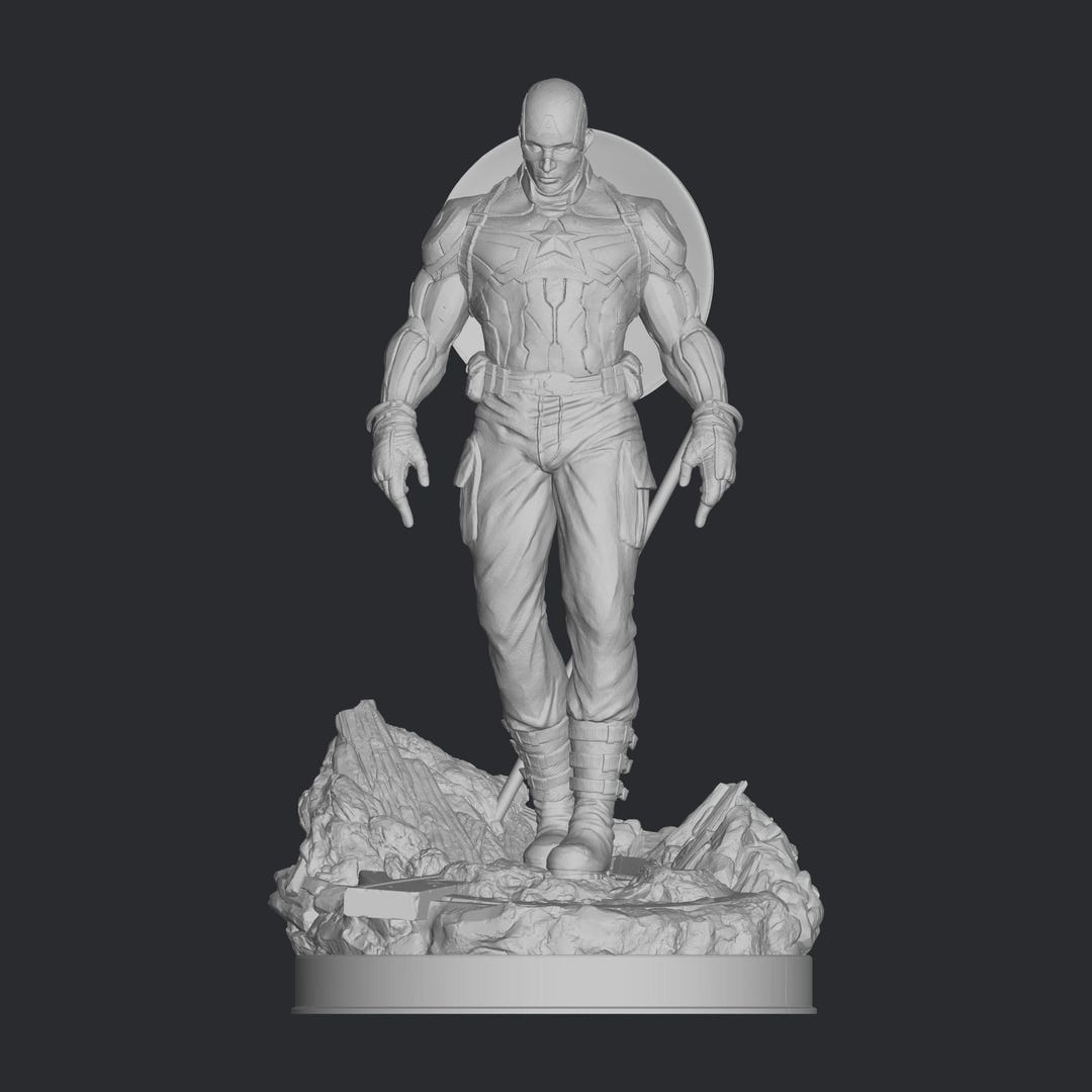 Captain America Stl File 3d Printing, 3d Print File, Miniature, Super ...