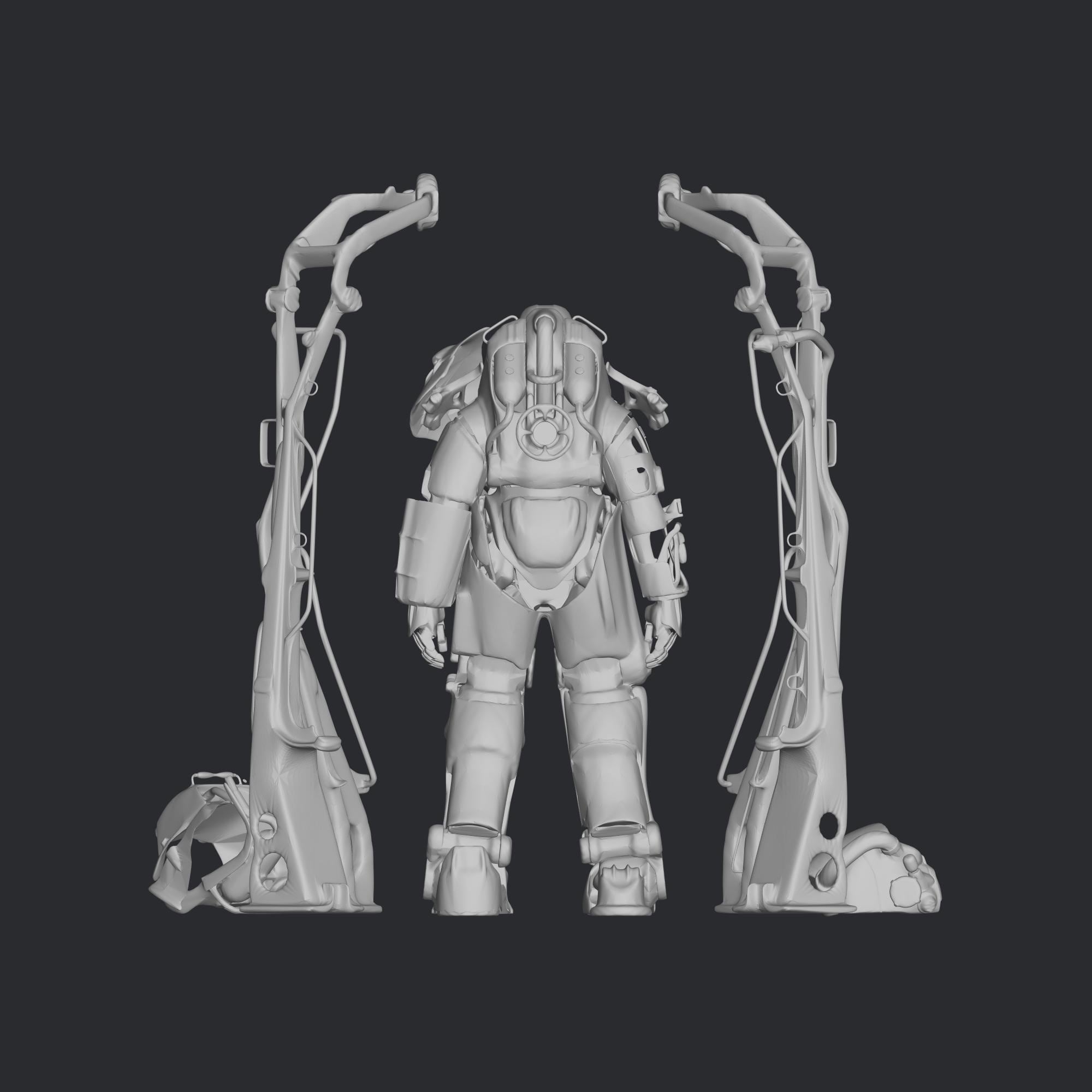 Fallout Diorama at Station With Empty Power Armor Stl File 3d Printing ...