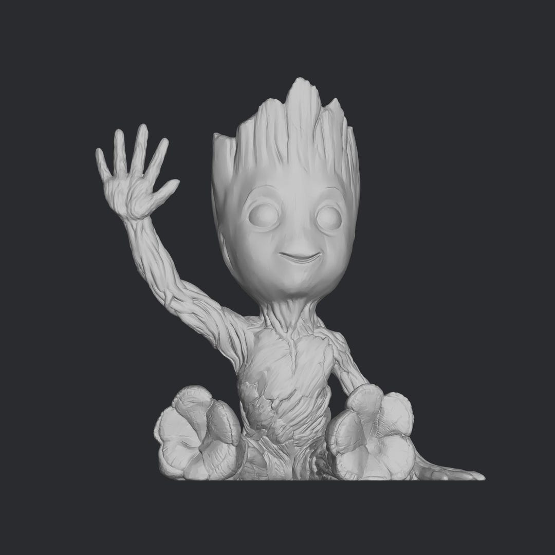 Sitting Baby Groot Stl File 3d Printing, 3d Print File, 3d Stl, Super ...