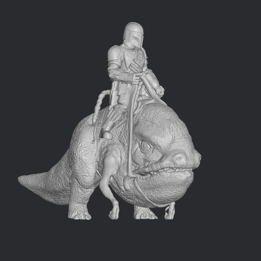 Mandalorian Riding a Blurrg Stl File 3d Printing, 3d Print File ...