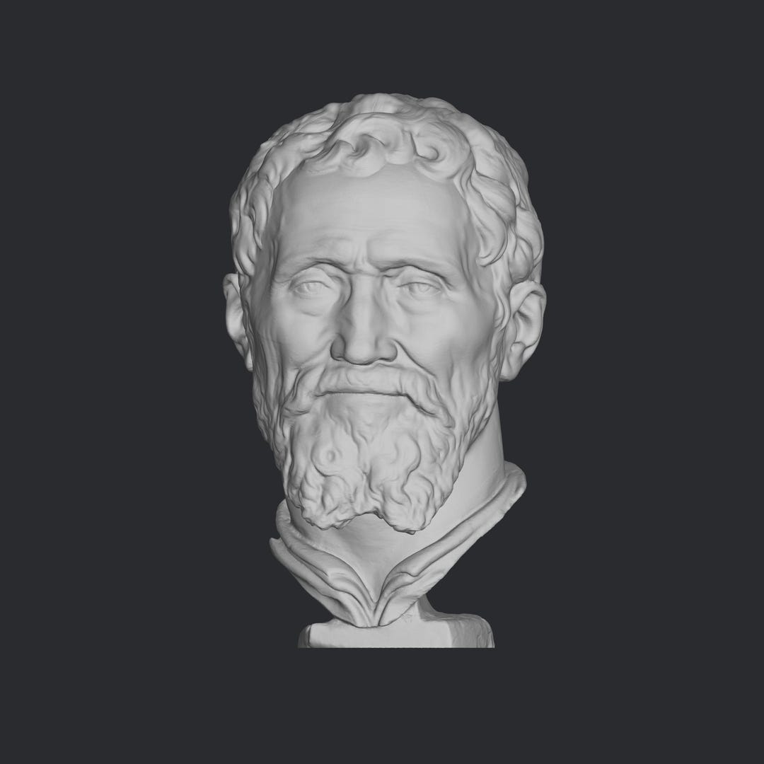 Michelangelo Original Bust Stl File 3d Printing, 3d Print File, 3d Stl ...