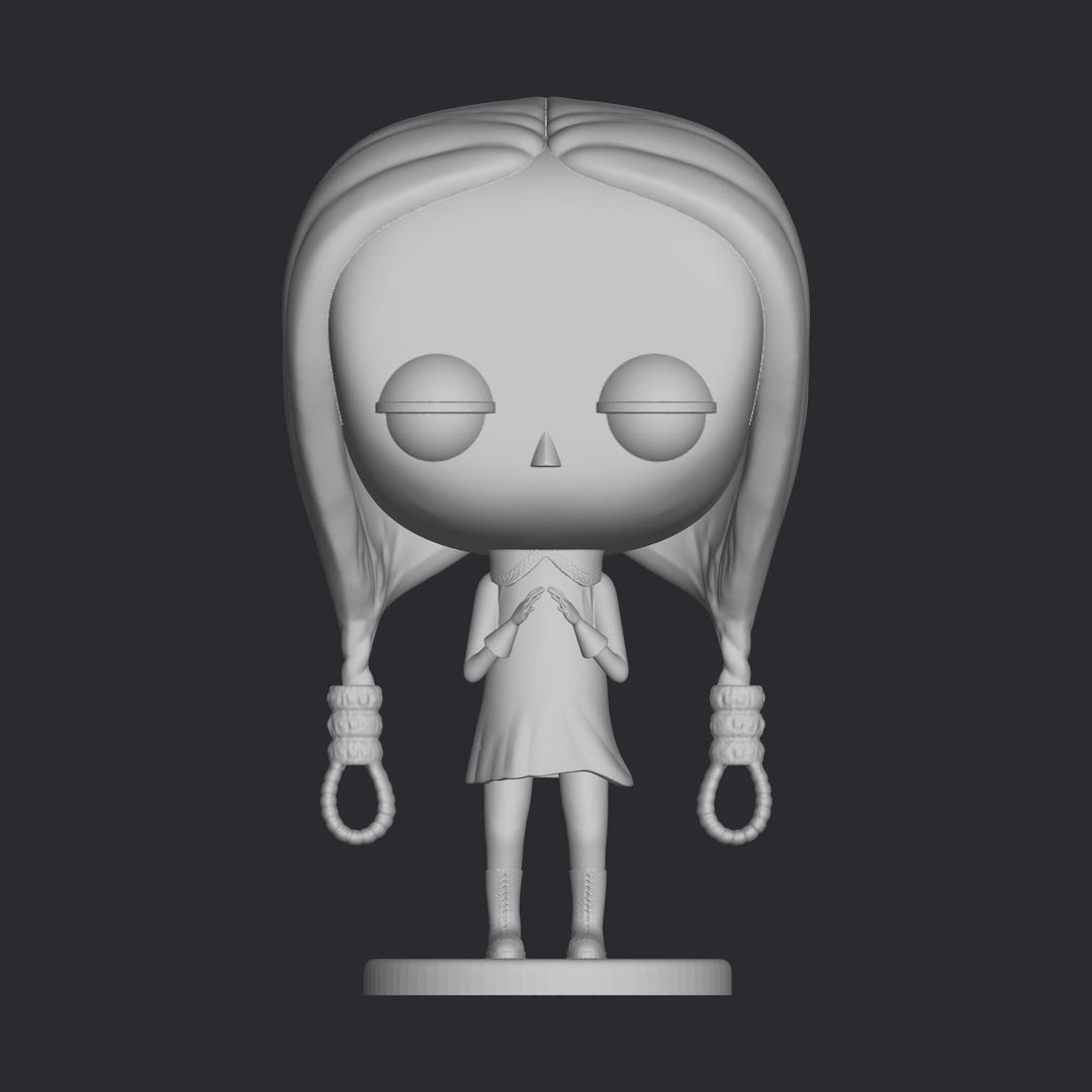 Chibi Wednesday Addams Stl File 3d Printing, 3d Print File, Miniature ...