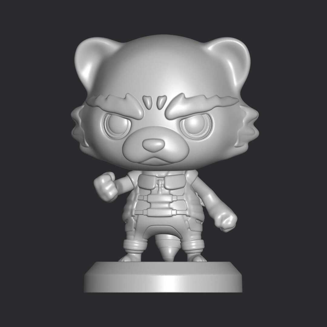 Chibi Rocket Raccoon Funko Pop Stl File 3d Printing, 3d Print File ...