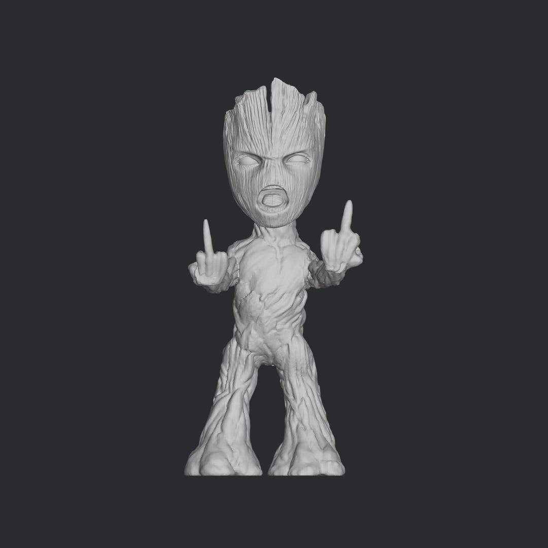 Middle Finger Angry Groot Stl File 3d Printing, 3d Print File ...