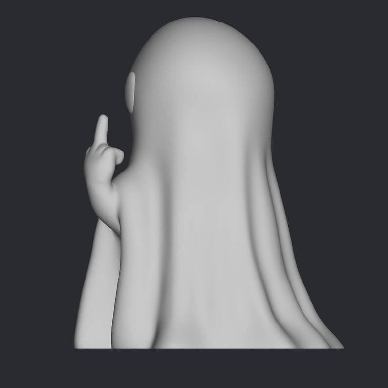Middle Finger Ghost Stl File 3d Printing, 3d Print File, Miniature ...