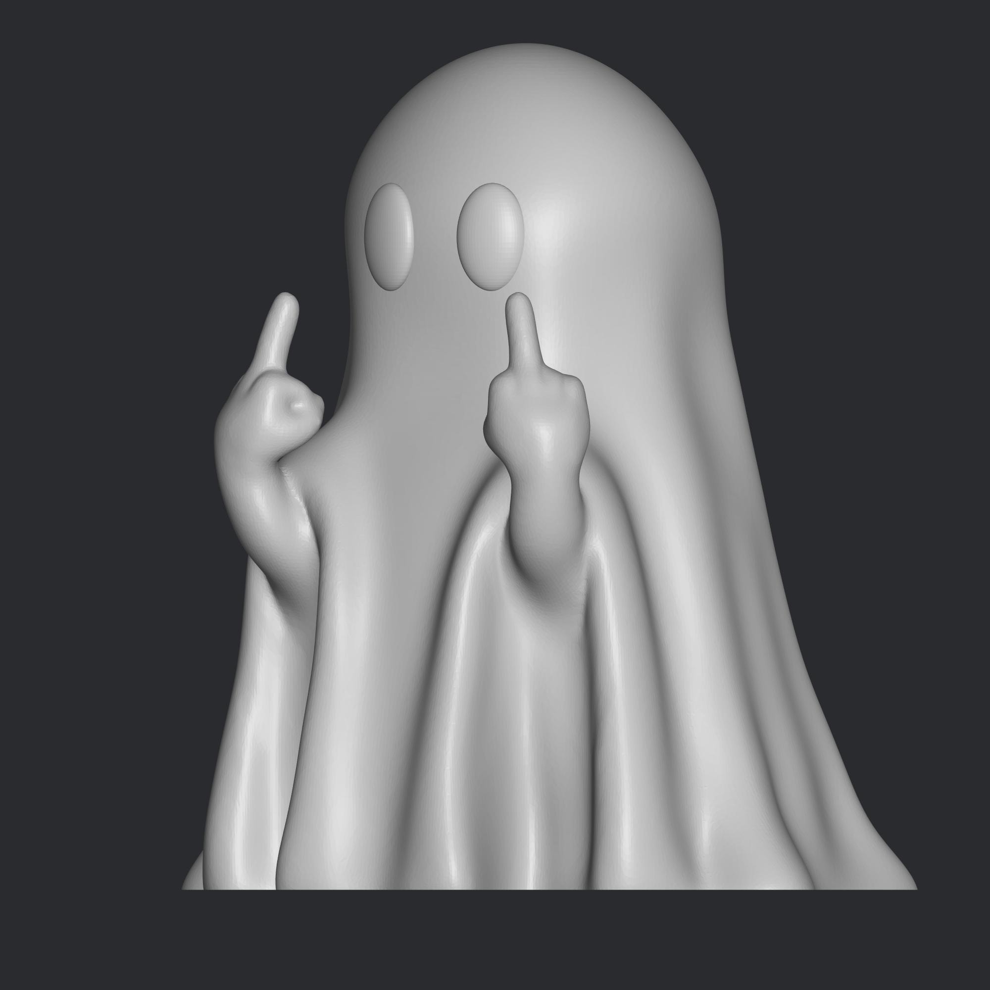 Middle Finger Ghost Stl File 3d Printing, 3d Print File, Miniature ...
