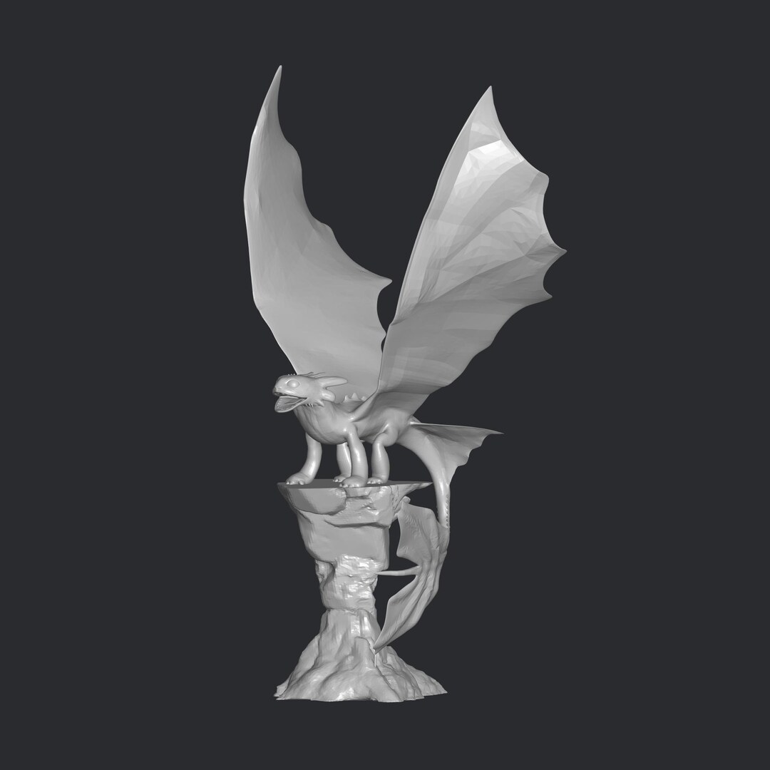 Dragon Toothless Diorama Stl File 3d Printing, 3d Print File, Miniature ...