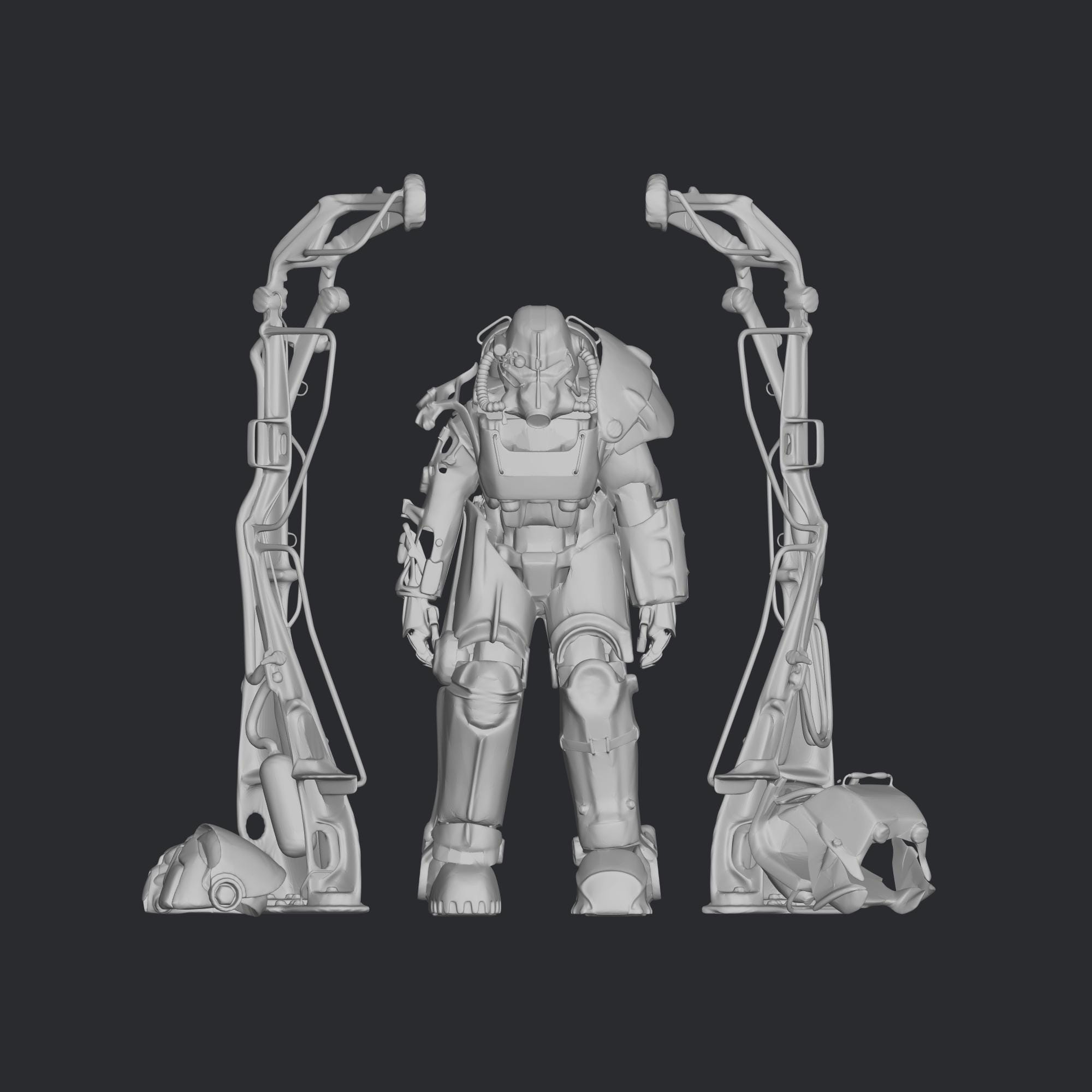 Fallout Diorama at Station With Empty Power Armor Stl File 3d Printing ...