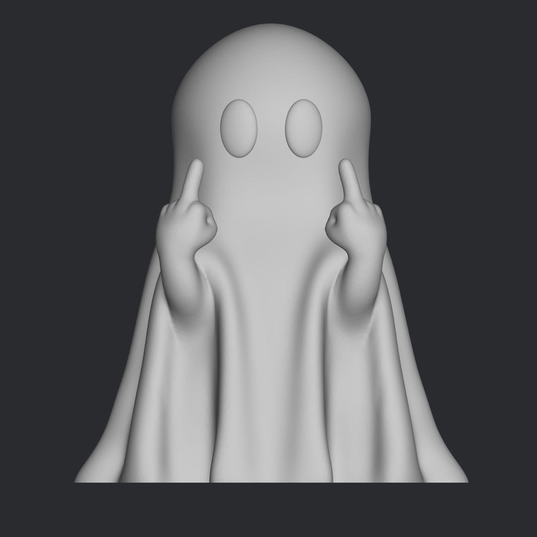 Middle Finger Ghost Stl File 3d Printing, 3d Print File, Miniature ...
