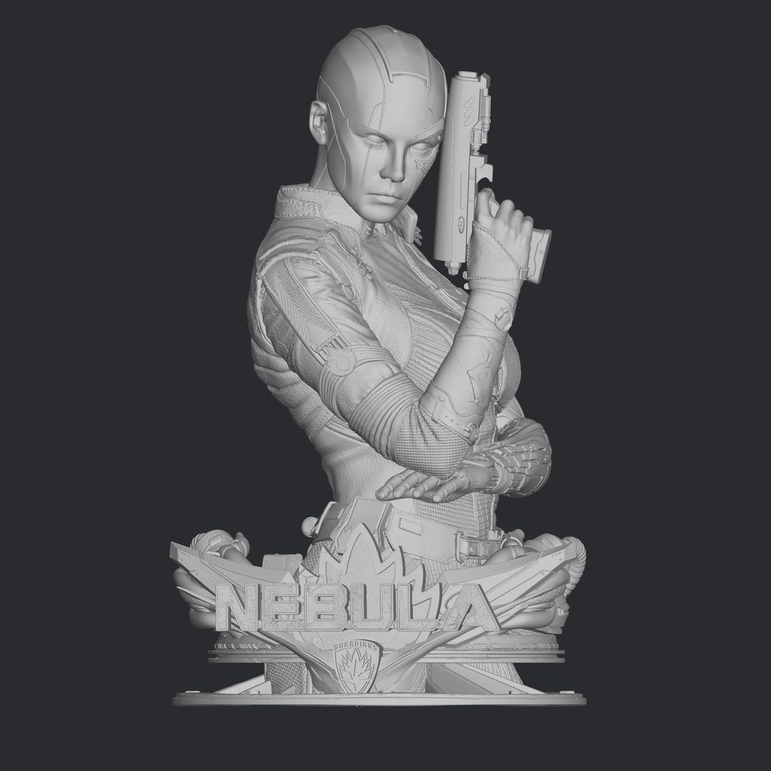 Nebula Bust Stl File 3d Printing, 3d Print File, Miniature, Super Hero ...