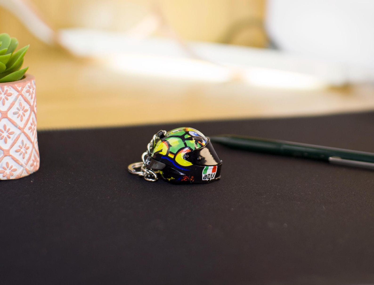 Handmade AGV Fluid Top Mini Helmet Keychain: Personalized Biker Gift ...