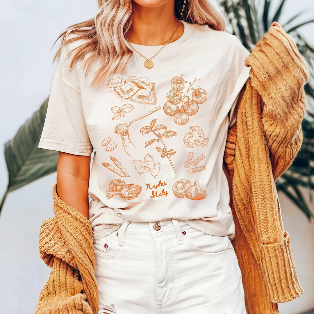 Vintage Style Pasta Shirt Tomato Girl Italia Shirt Italian Pasta Shirt ...