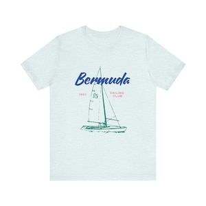 Ocean Inspired Style Vintage Style Sail Club Bermuda Shirt Vacay Shirt ...