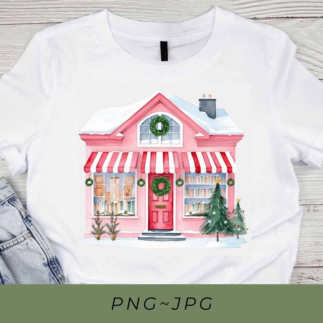 Seasonal Bookshop Clipart, Cozy Holiday Book Lover PNG, Christmas ...