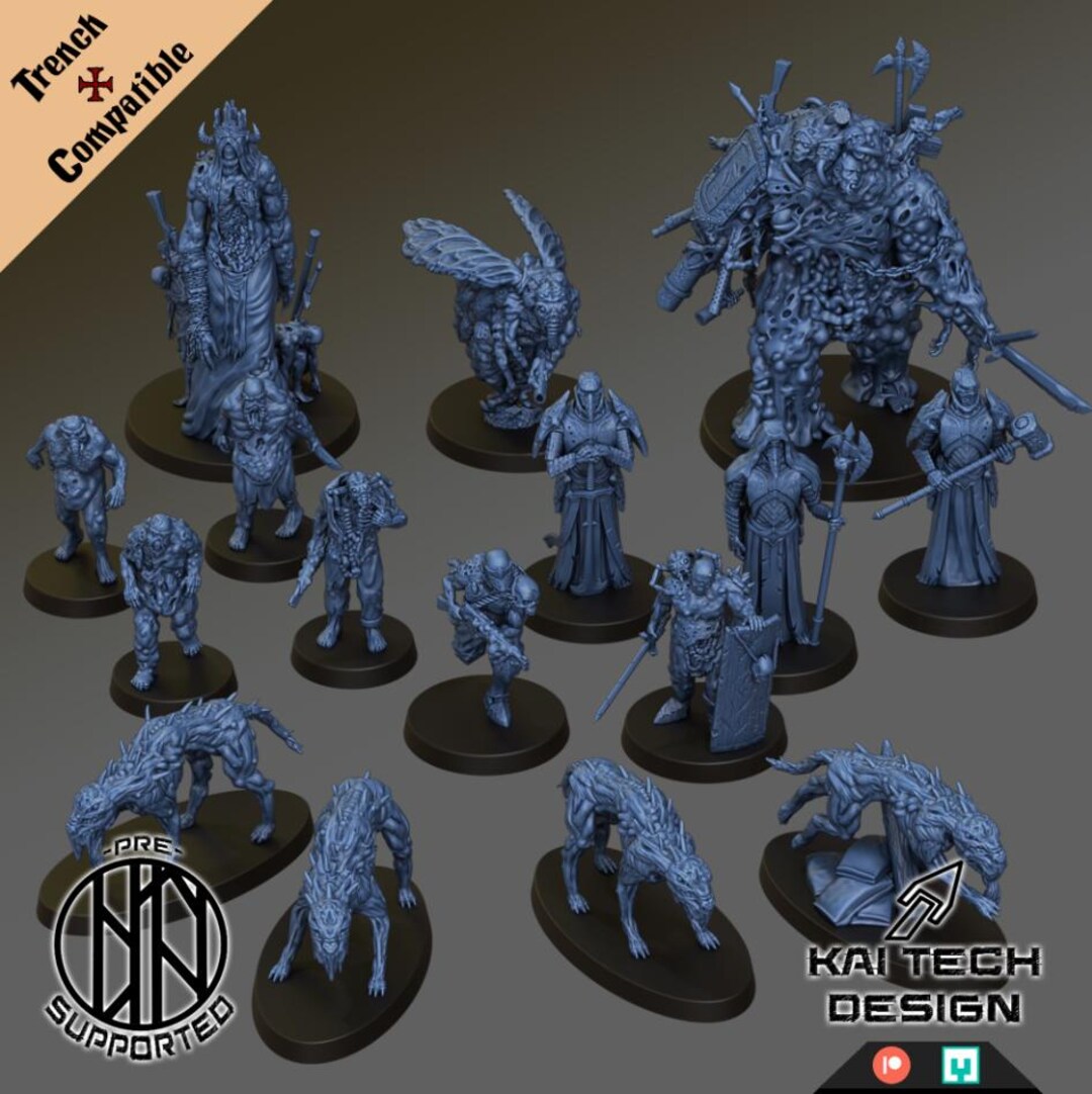 Black Grail Warband - 3D Printed Trench Crusade Proxy Miniature ...
