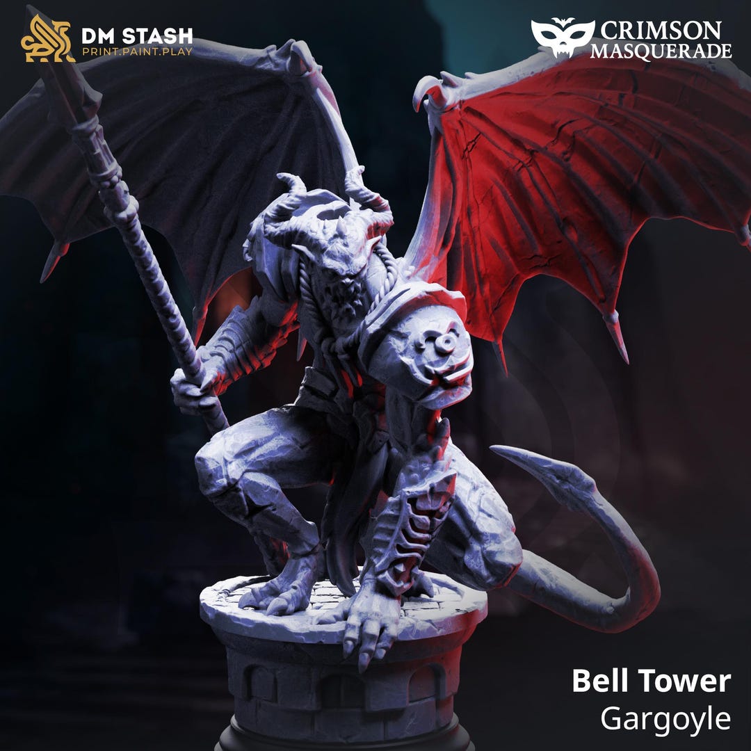 3D Printed Bell Tower Gargoyle : 5E Crimson Masquerade - DM Stash Dnd ...