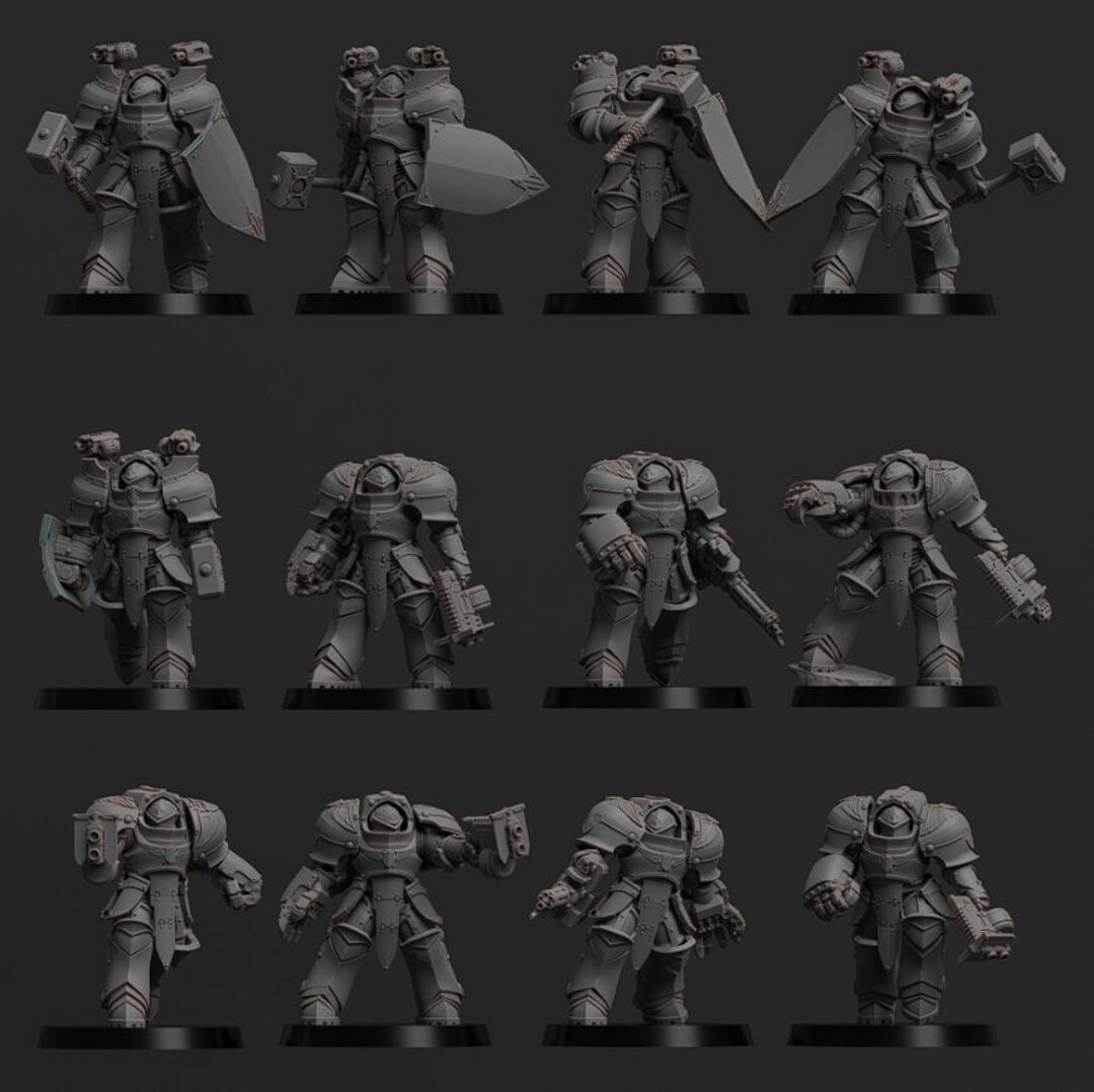 Scions Bulwark Armour Minifigure Wargaming Tabletop 28mm Scale 32mm ...