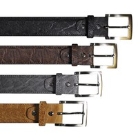 Black or Brown Faux Crocodile Swivel Leather Western Belt With Silver ...