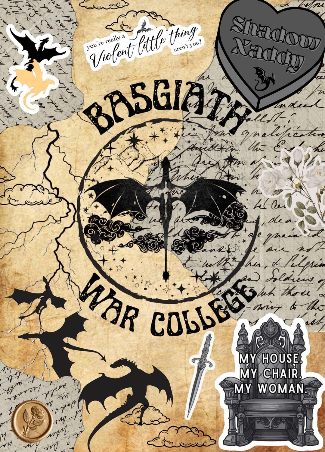 Fourth Wing Kindle Cover Insert | Fantasy Bookish Accessory | Dragon ...