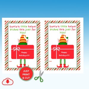 Elf Christmas Gift Card Holder | Printable Holiday Gift (instant ...