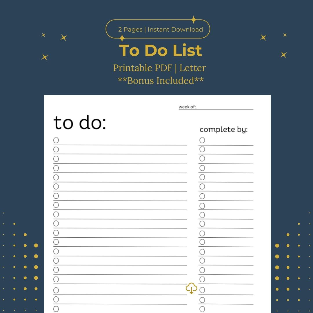 Simple to Do List | Task Tracker & Accountability Planner | Bonus ...