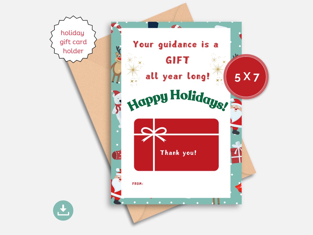 Printable Holiday Gift Card Holder | Teacher, Staff Appreciation ...