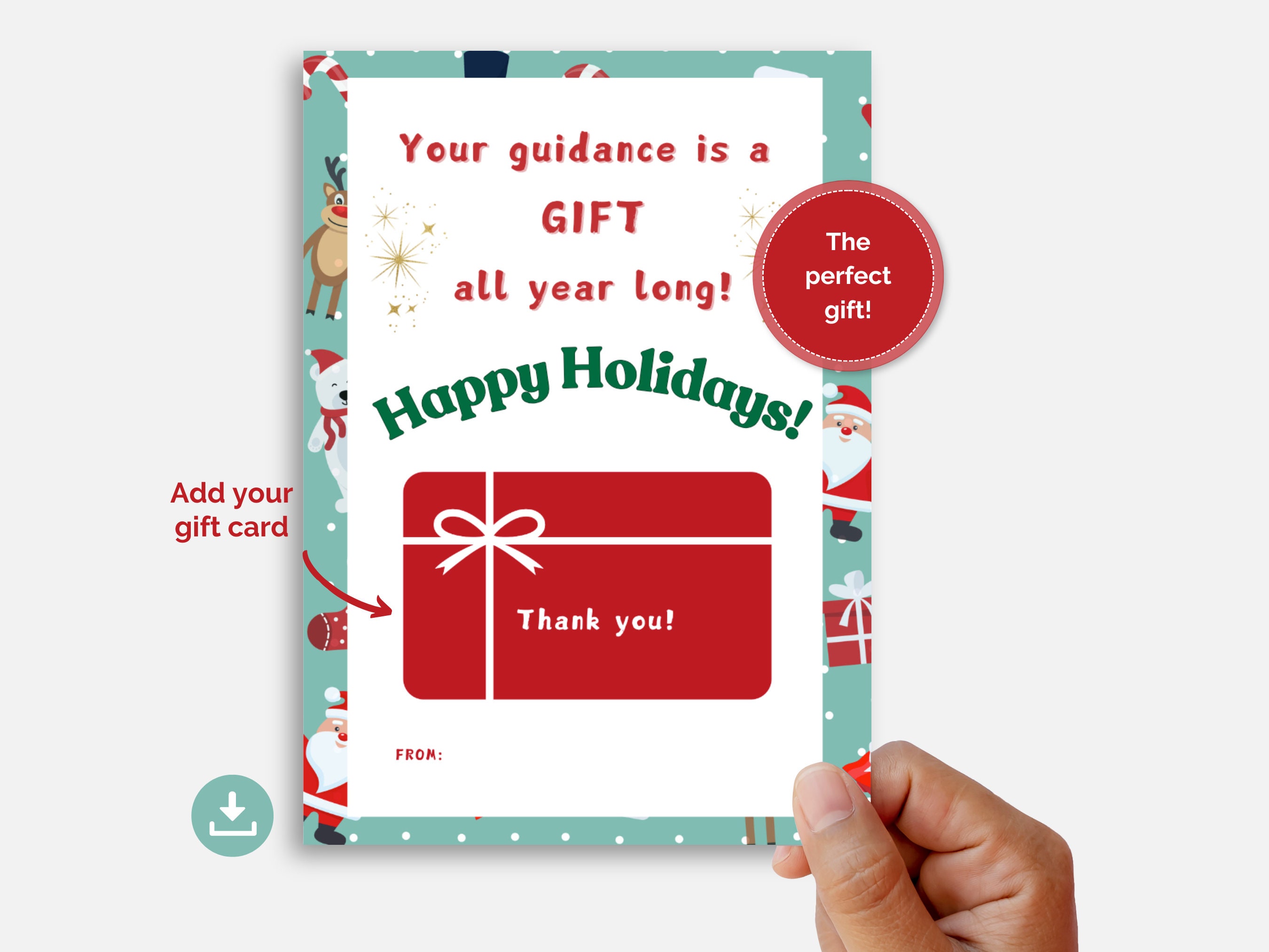 Printable Holiday Gift Card Holder | Teacher, Staff Appreciation ...