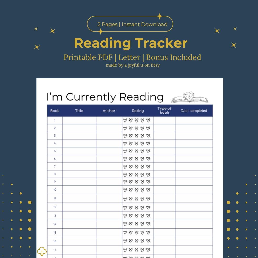 Printable Reading Log, Reading Tracker, Books to Read, Books I've Read ...