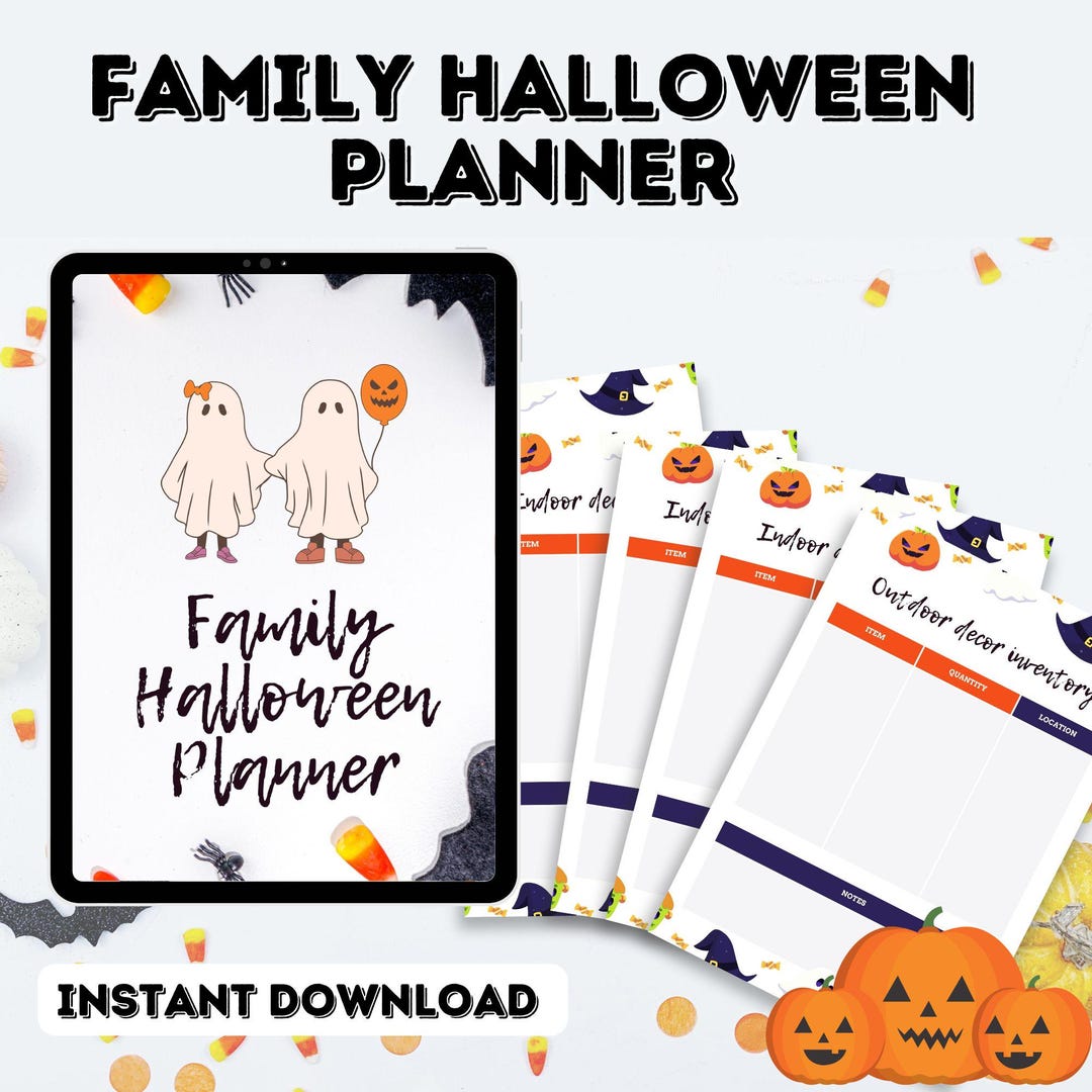 Family Halloween Planner Halloween Spooky Digital Planner Halloween ...