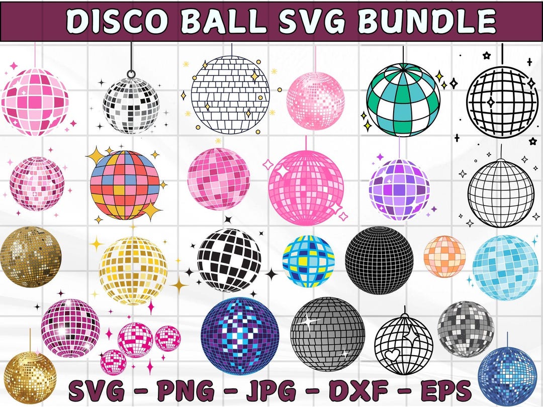 Disco Ball Svg, Disco Ball Png, Discoball Svg, Retro Svg, Groovy Svg ...