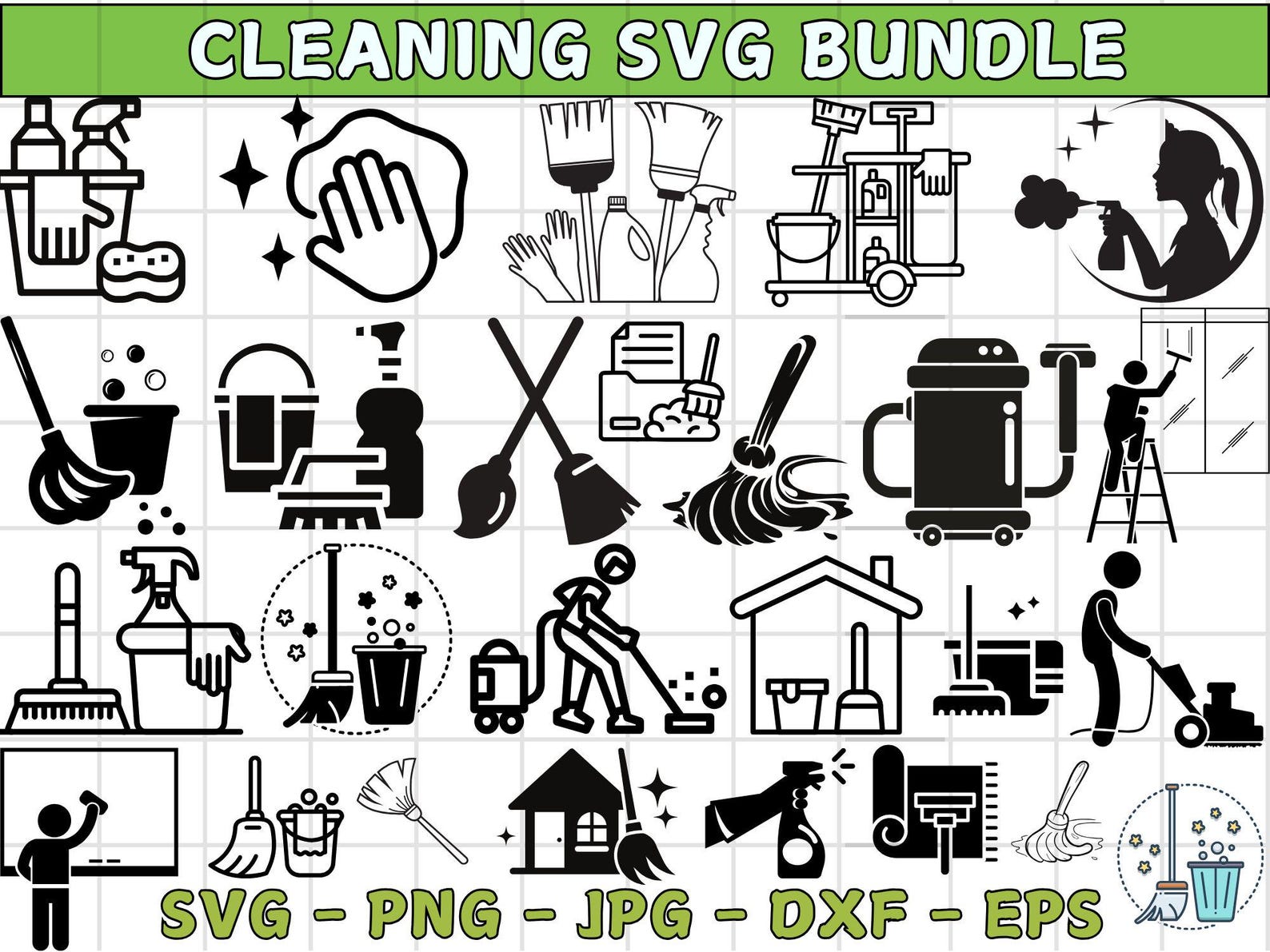 Cleaning Svg Bundle, House Cleaning Files, Cleaning Service Svg, Vector ...