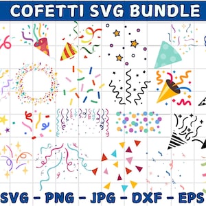 Confetti Svg Bundle, Confetti Png, Confetti Clipart, Birthday Svg, Svg ...