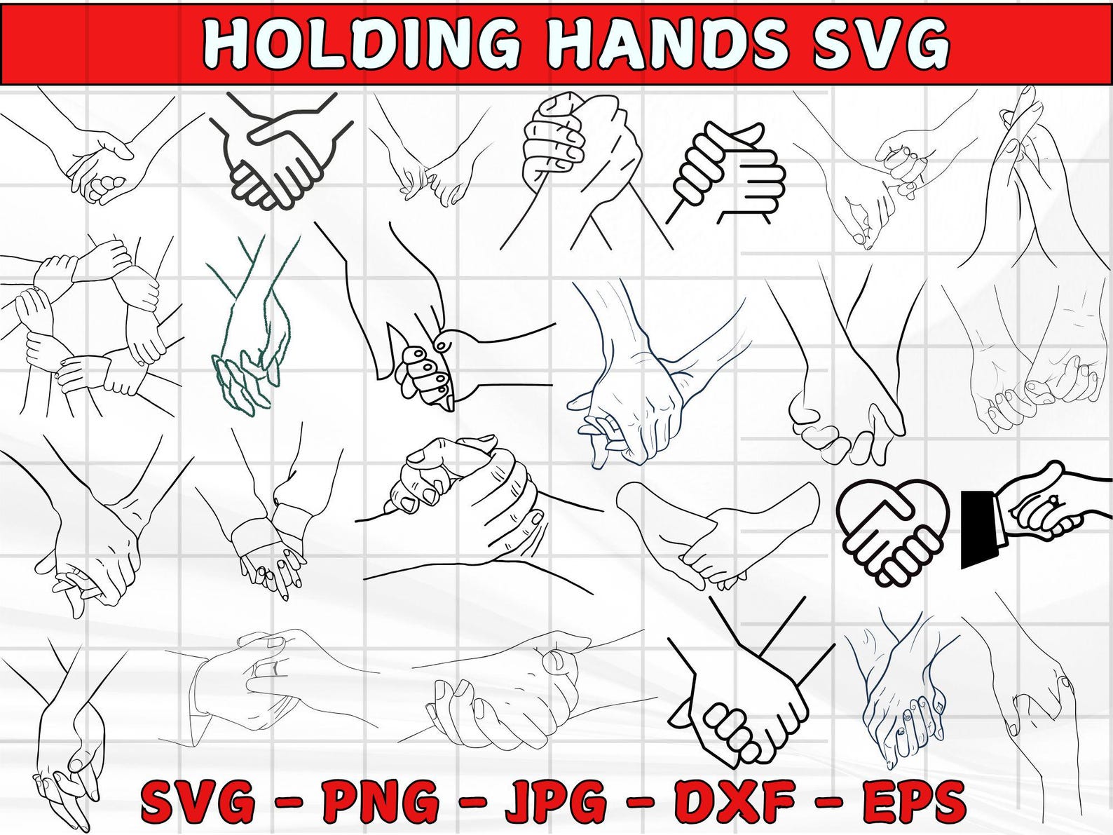 Holding Hands Svg Bundle, Holding Hand Cut File, Holding Hand ...