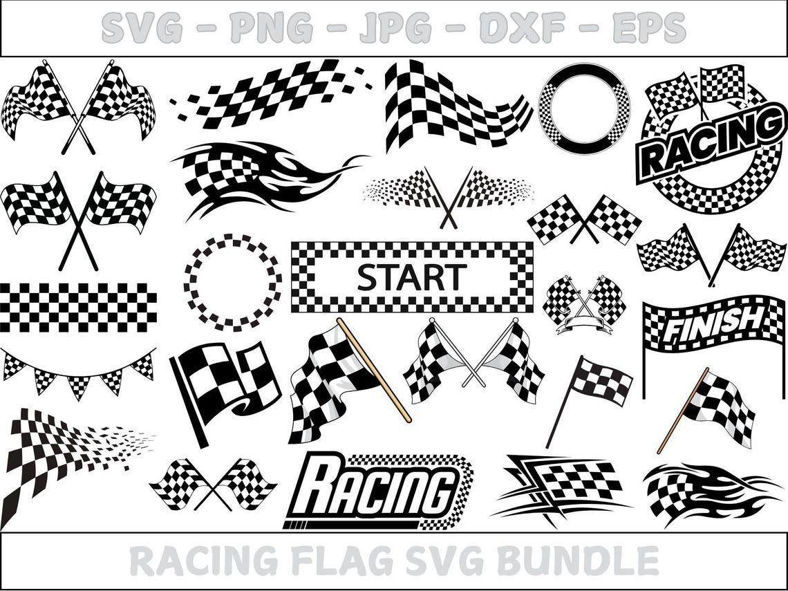 Race Flag Svg Bundle, Checkered Flag Svg, Racing Flag Svg,racing Flag ...