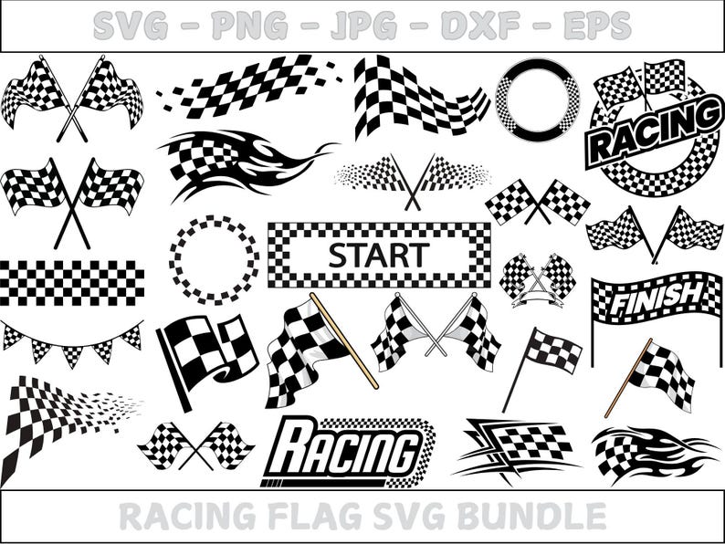Race Flag Svg Bundle, Checkered Flag Svg, Racing Flag Svg,racing Flag ...
