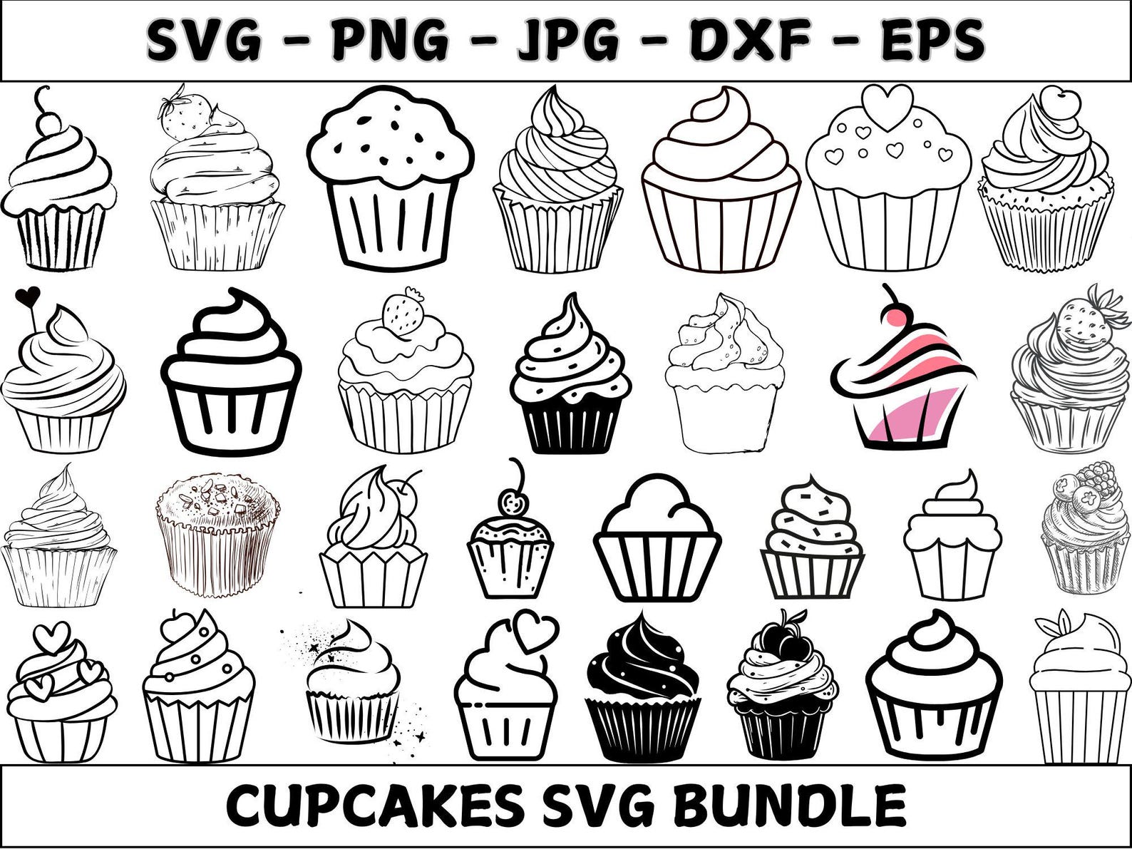 Cupcake SVG, Cake Cut File, Cupcake Bundle Svg, Jpg ,png, Sweets Svg ...