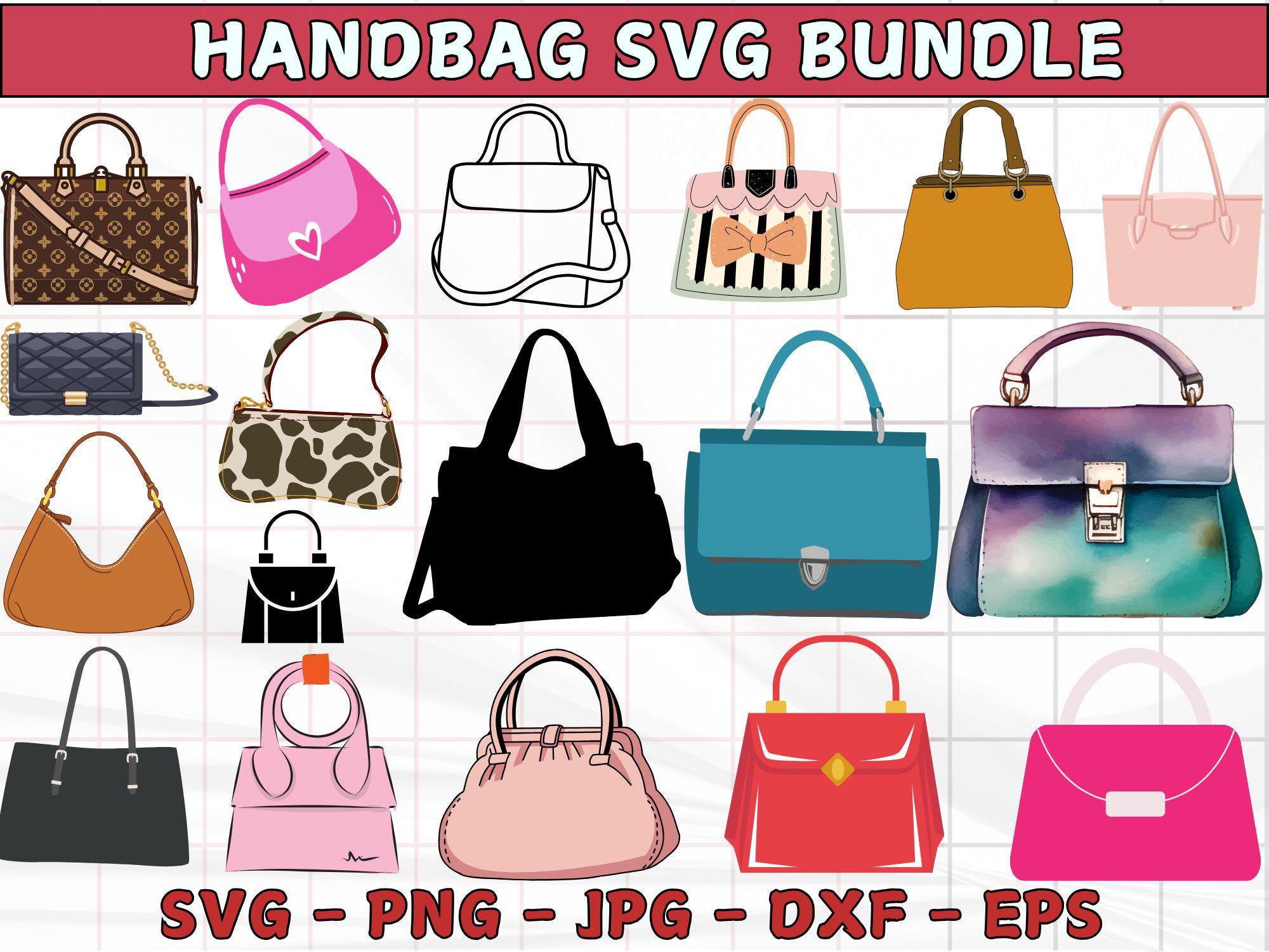 Handbag SVG Bundle, Handbag PNG Bundle, Handbag Clipart, Purse SVG Cut ...