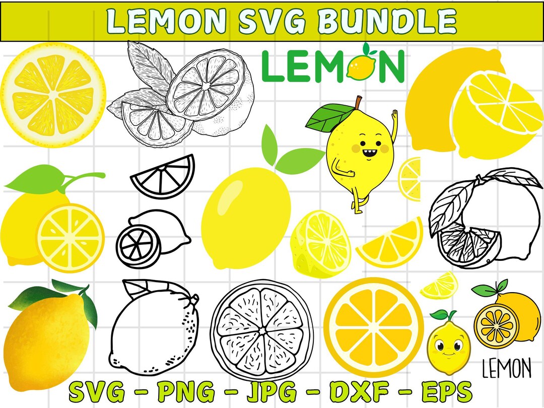 Lemon SVG Bundle - Lemon PNG Bundle - Lemon Clipart - Lemon SVG Cut ...