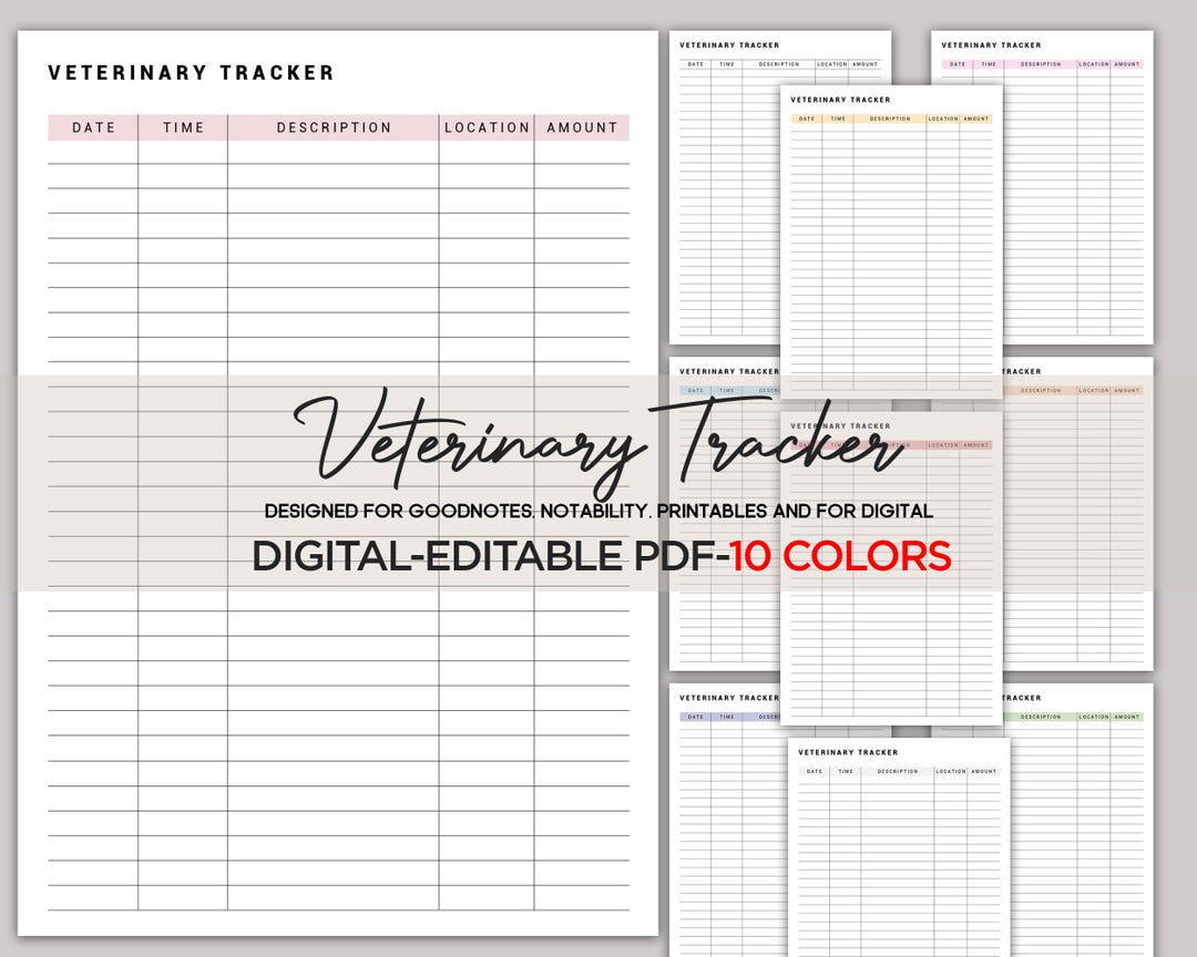 Veterinary Tracker, Pet Medical Records, Vet Visit Log, Pet Health ...