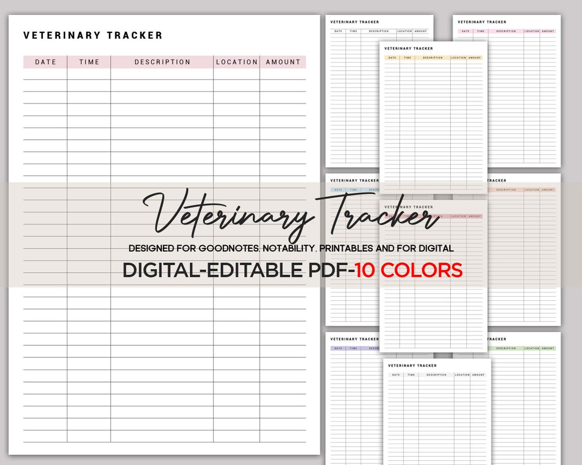 Veterinary Tracker, Pet Medical Records, Vet Visit Log, Pet Health ...