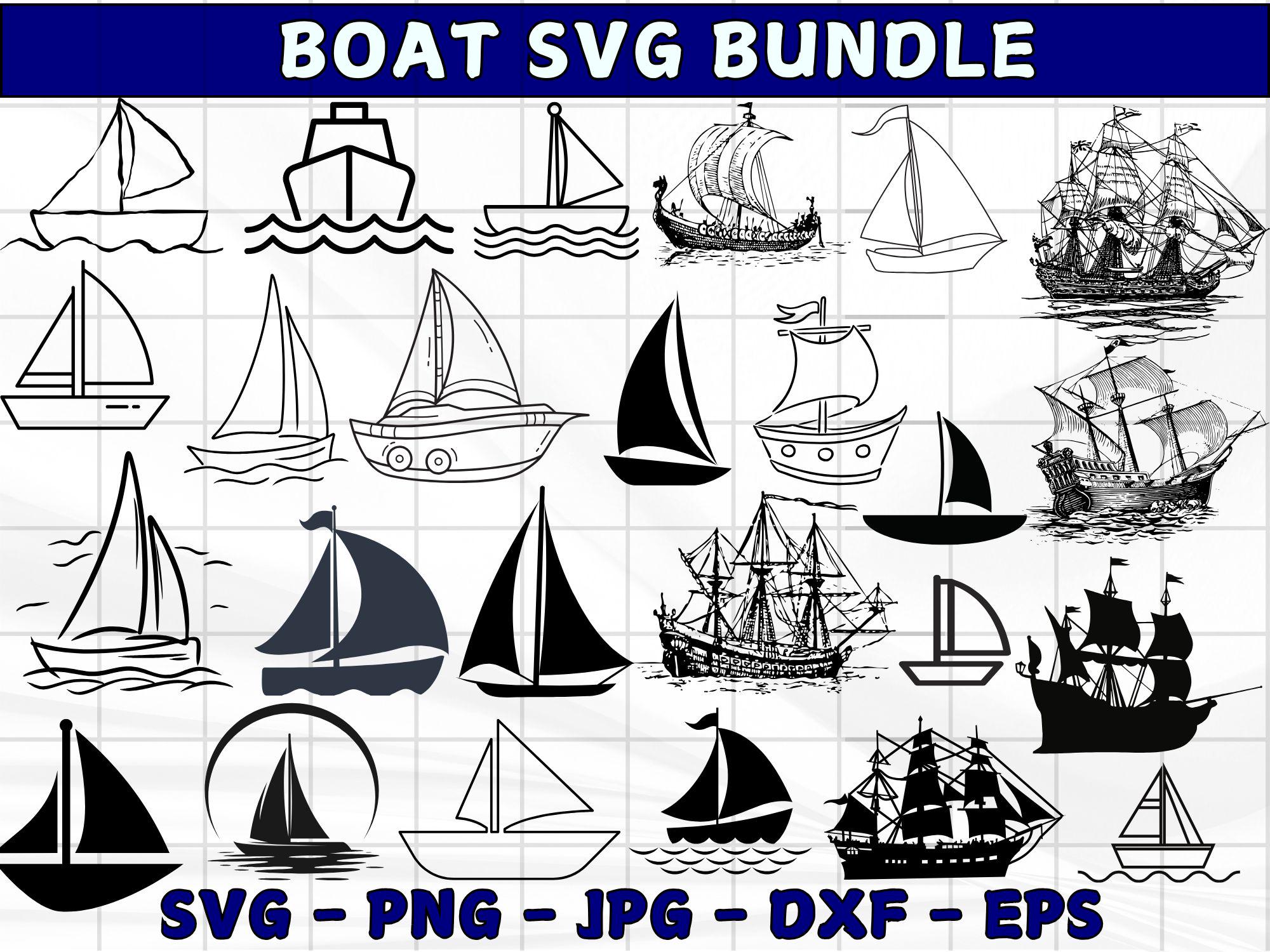 Boat SVG Bundle, Sail Boat Svg, Ship Svg, Speedboat Svg, Cruise Ship ...