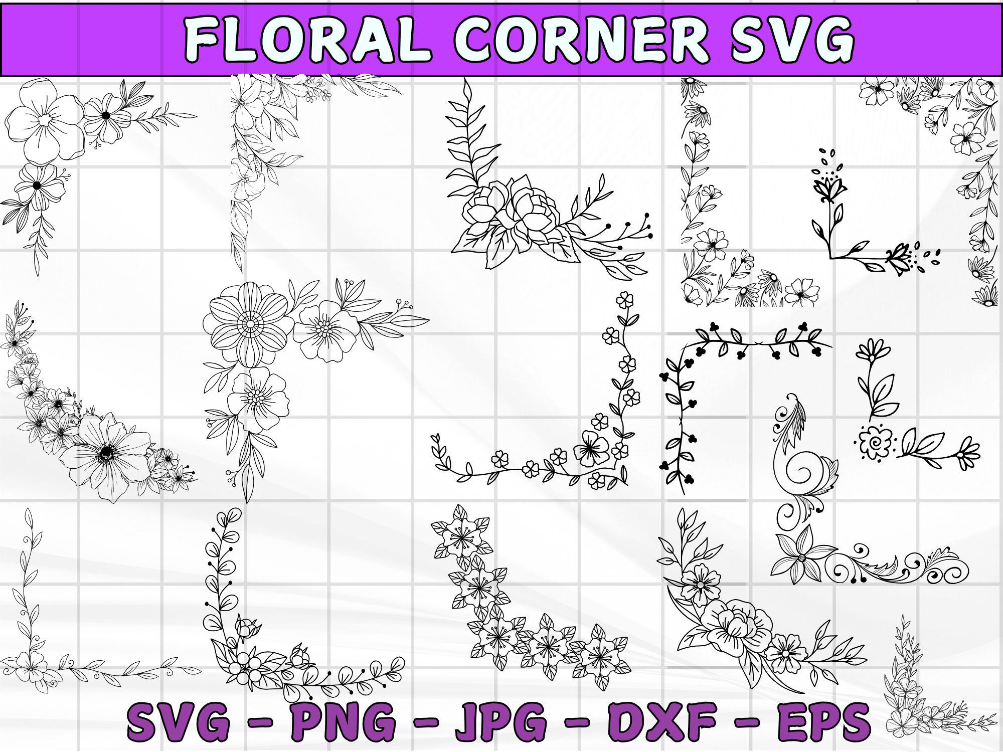 Corner Svg Bundle | Corner Svg | Floral Corner Svg Files | Decorative ...