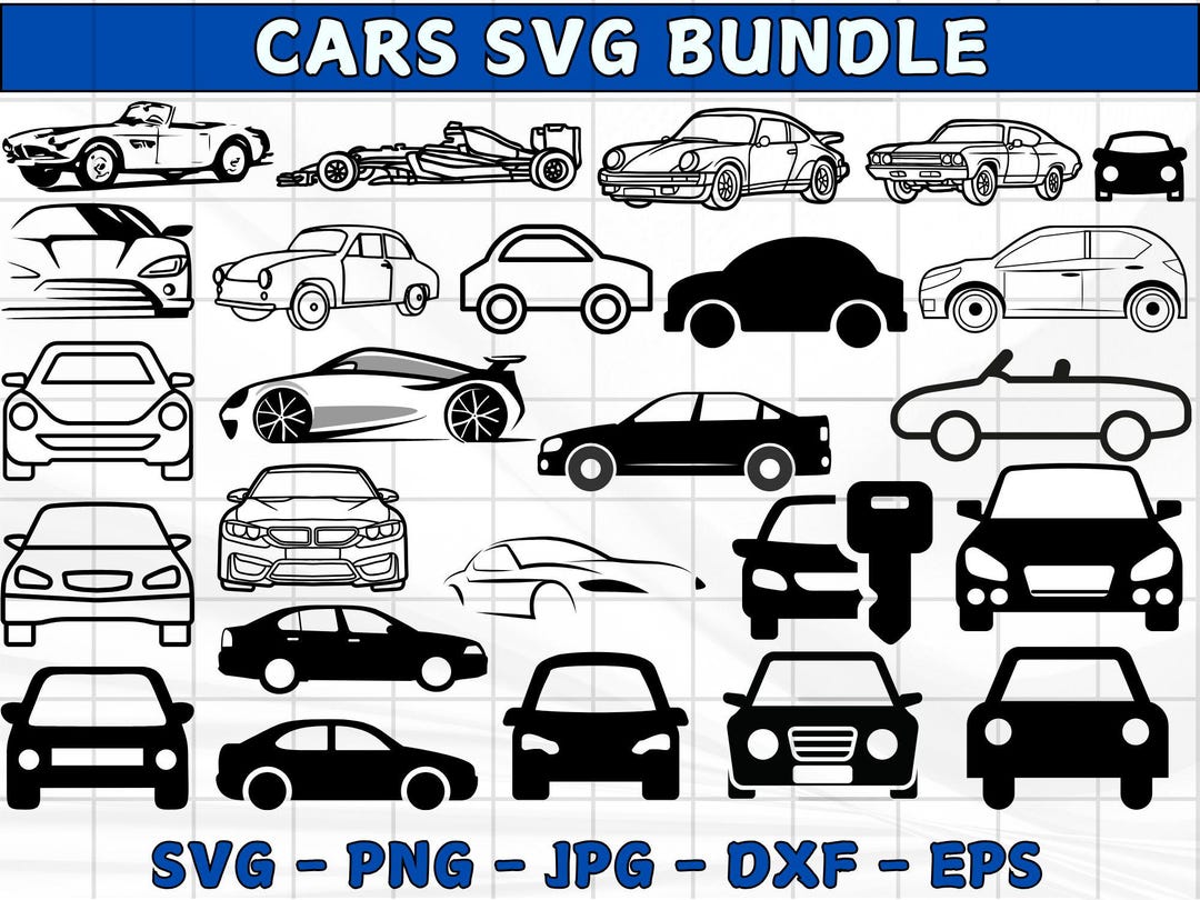 Car Svg Bundle, Retro Car Silhouette Svg, Sports Car Svg, Classic Car ...