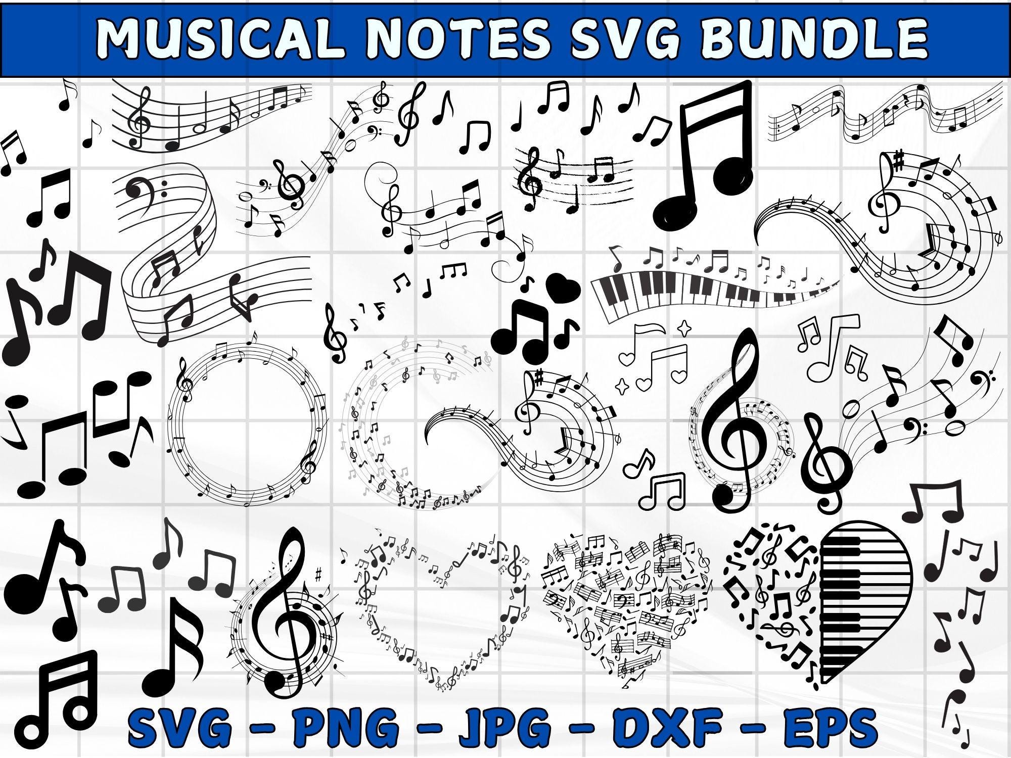 MUSIC NOTES SVG, Music Notes Bundle Svg, Music Notes Clipart , Music ...