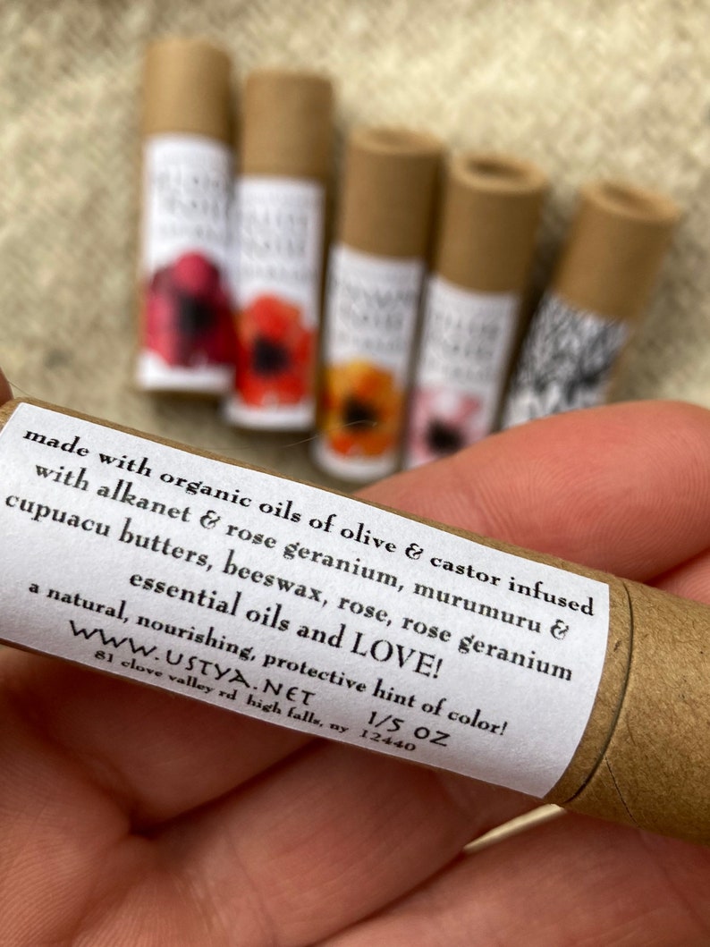 Red rose lip balm red tint natural organic lip balm with | Etsy