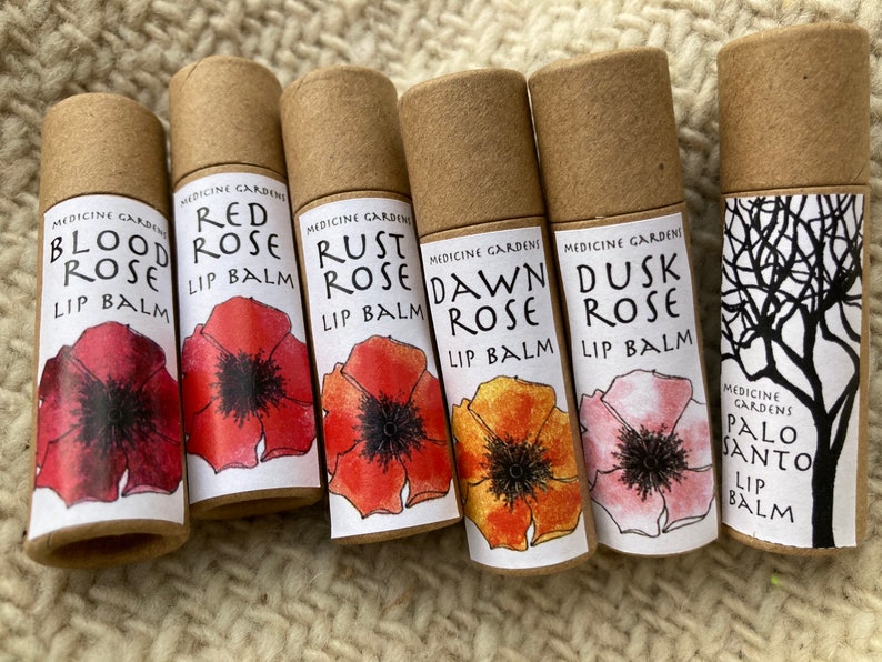 Red rose lip balm red tint natural organic lip balm with | Etsy