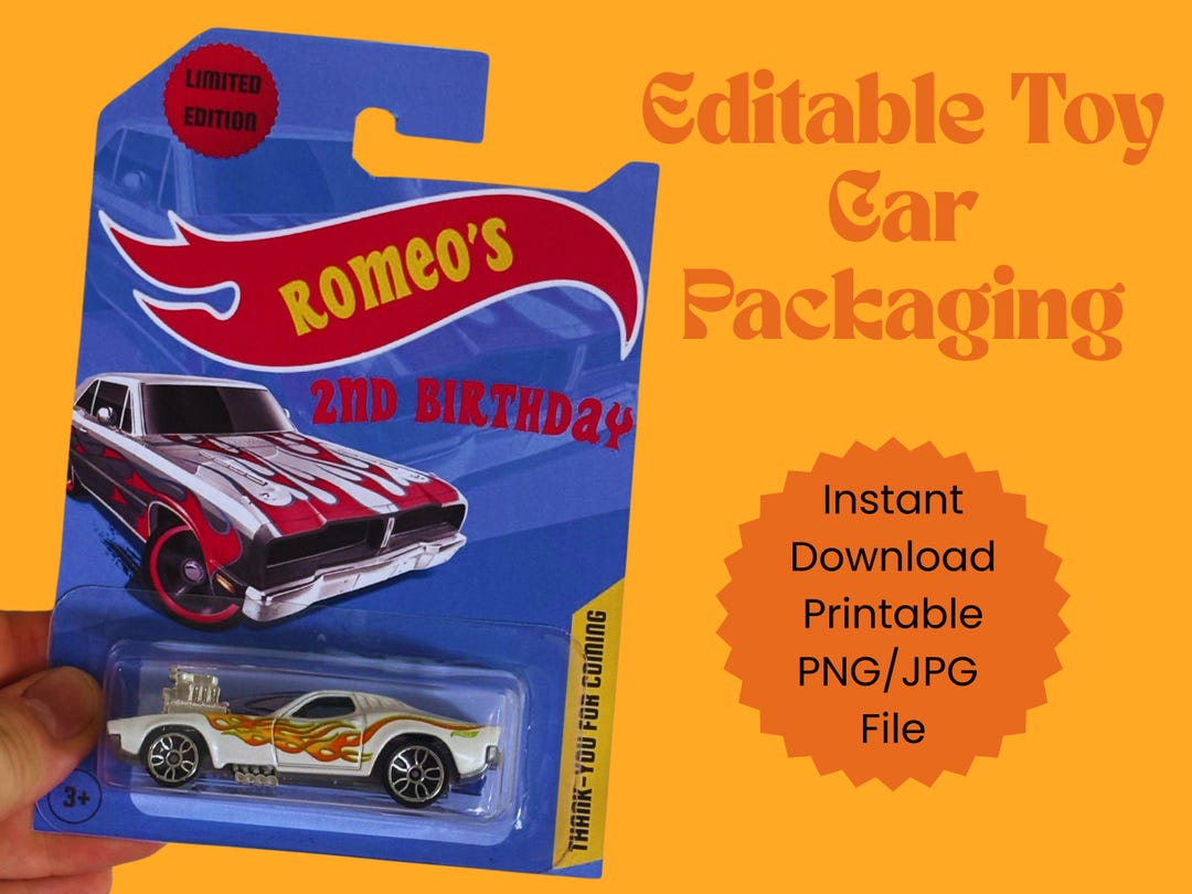 Editable Toy Car Packaging, Custom Hot Wheel Packaging, Hot Wheel ...