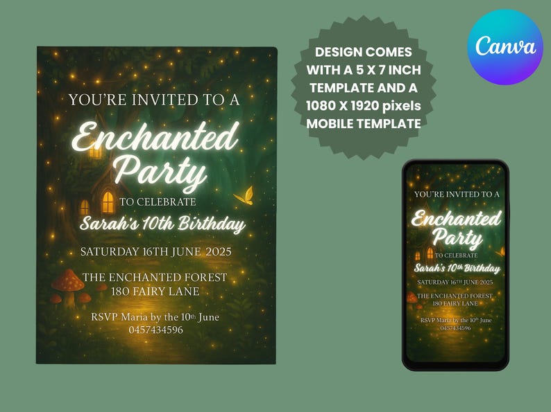 Enchanted Forest Birthday Invitation: Fairy Tale Treehouse (digital ...